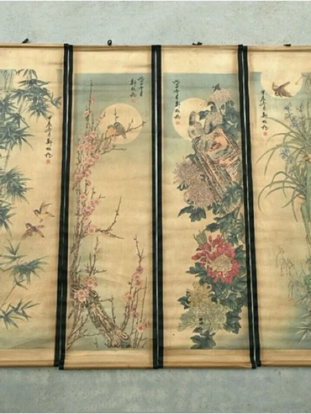 Art | Antique Chiinese Old Scroll Handpainting Celebrity Calligraphy ...